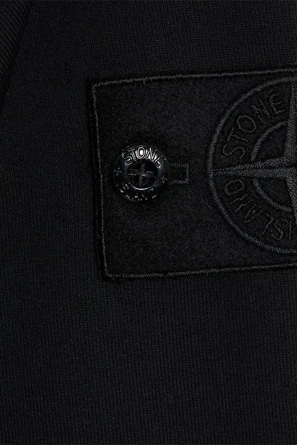 Stone Island Appliquéd Cotton-blend Terry Sweatshirt