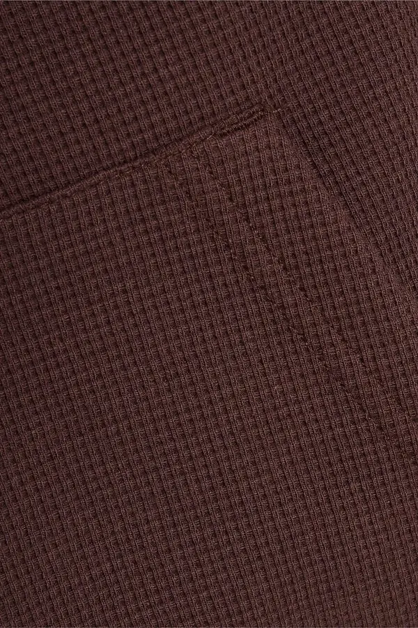 Onia Waffle-knit Cotton-blend Hoodie - Chocolate