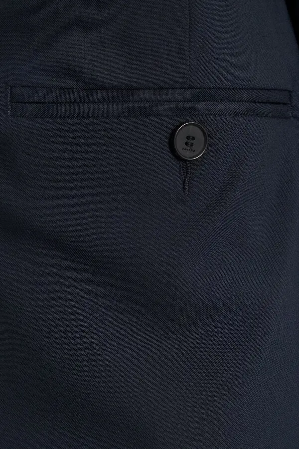 Sandro Tapered Wool Trousers - Navy
