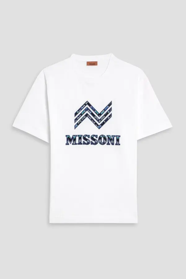 Missoni Embroidered Cottonjersey Tshirt - White
