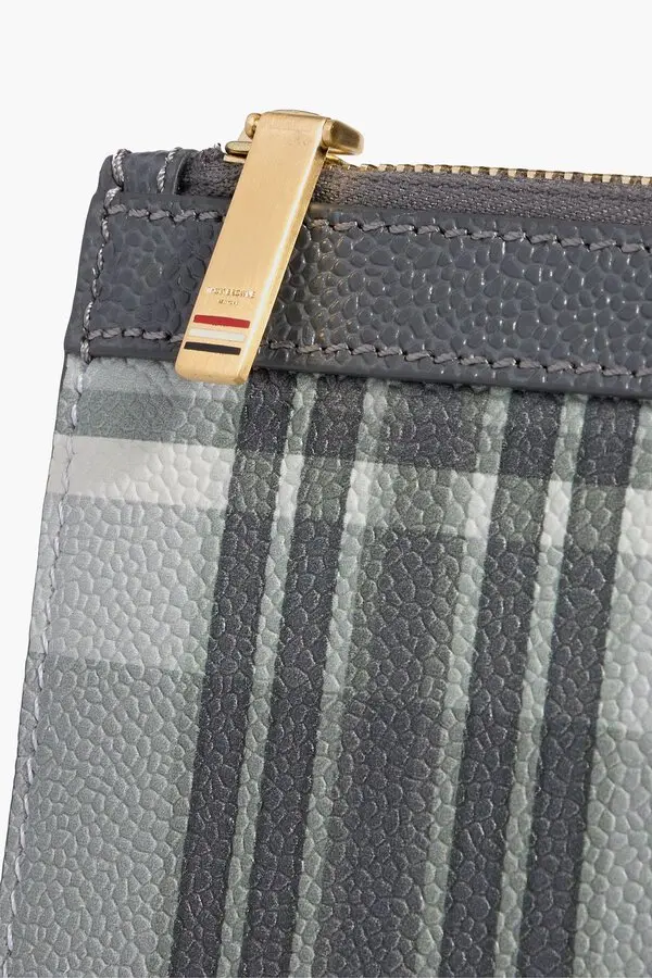 Thom Browne Checked Pebbled-leather Pouch