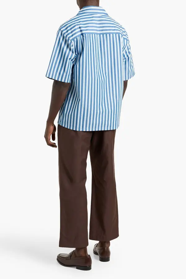 Marni Embroidered Striped Cottonpoplin Shirt