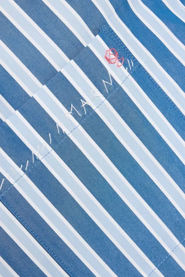 Marni Embroidered Striped Cottonpoplin Shirt