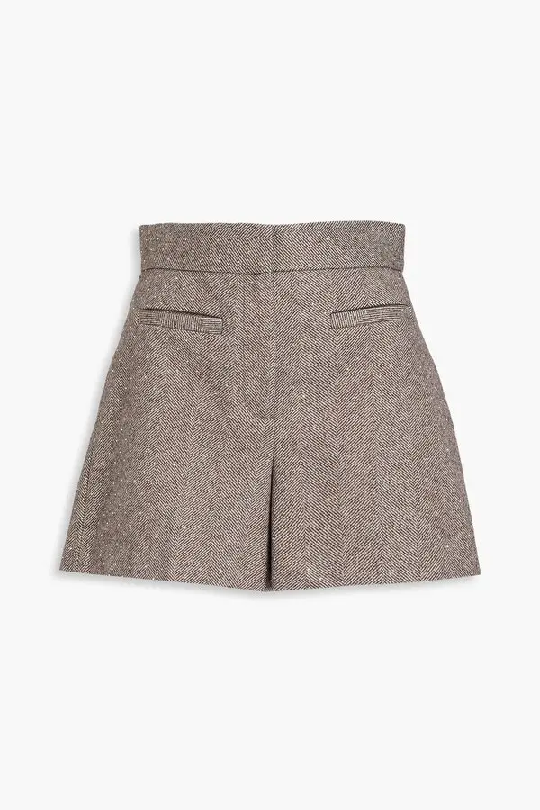 Sandro Crystal-embellished Herringbone Tweed Shorts