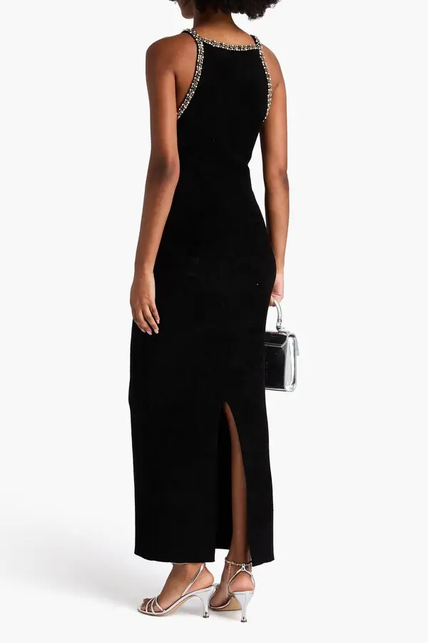Sandro Crystal Embellished Knitted Maxi Dress