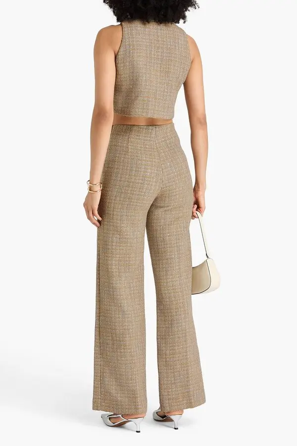 Sandro Cropped Metallic Tweed Top