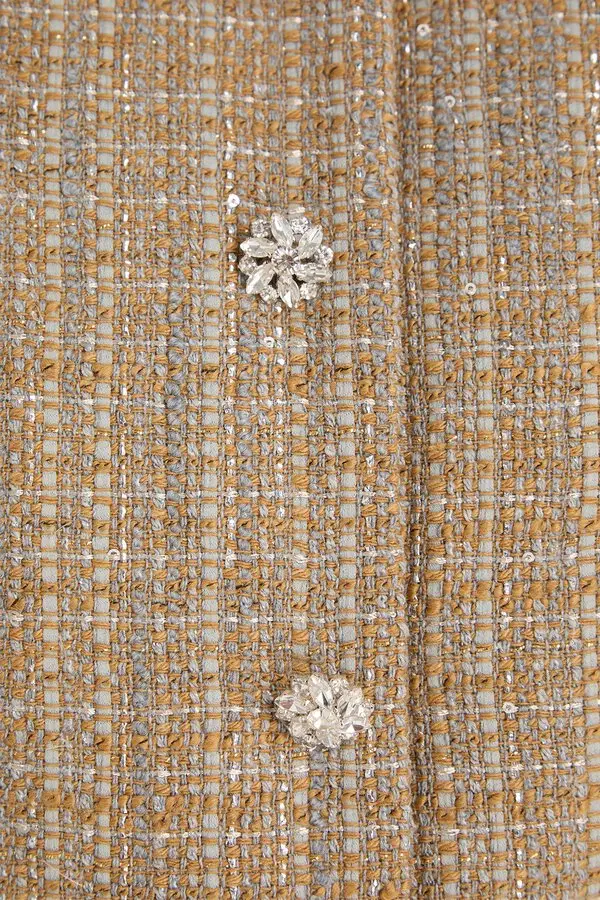 Sandro Cropped Metallic Tweed Top