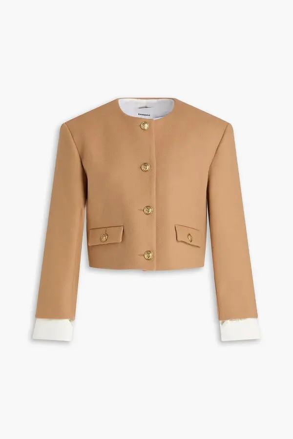 Sandro Cropped Wool-blend Jacket