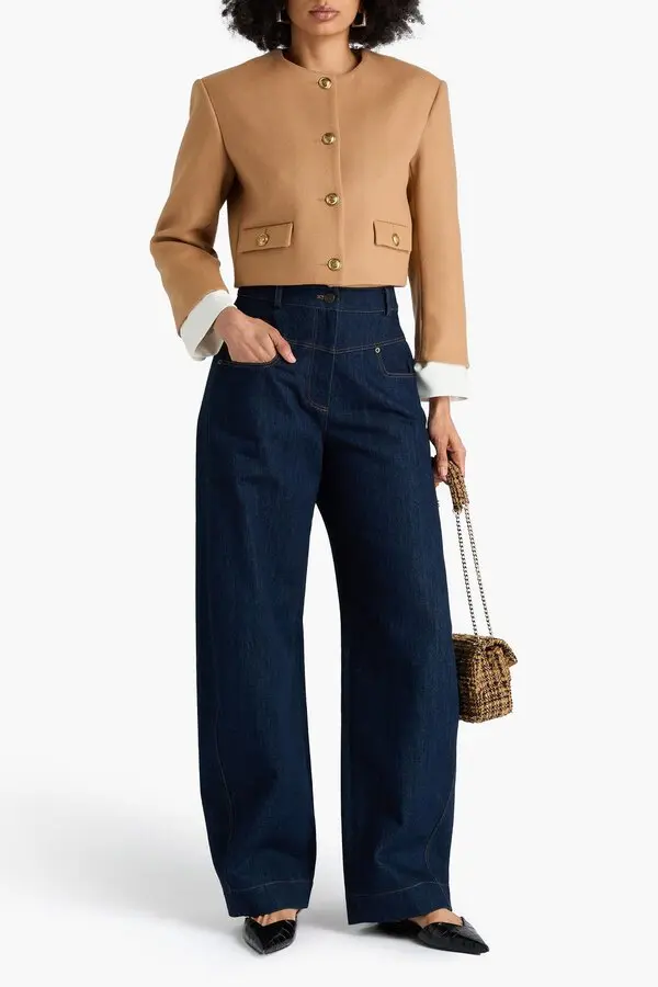 Sandro Cropped Wool-blend Jacket