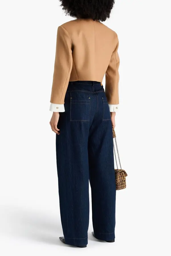 Sandro Cropped Wool-blend Jacket - Camel