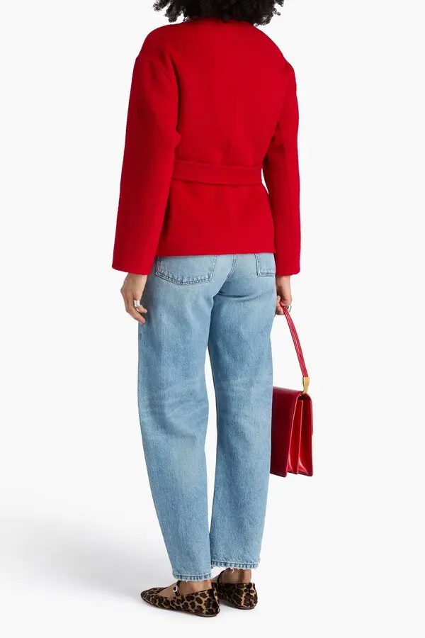 Maje Belted Wool-blend Felt Jacket