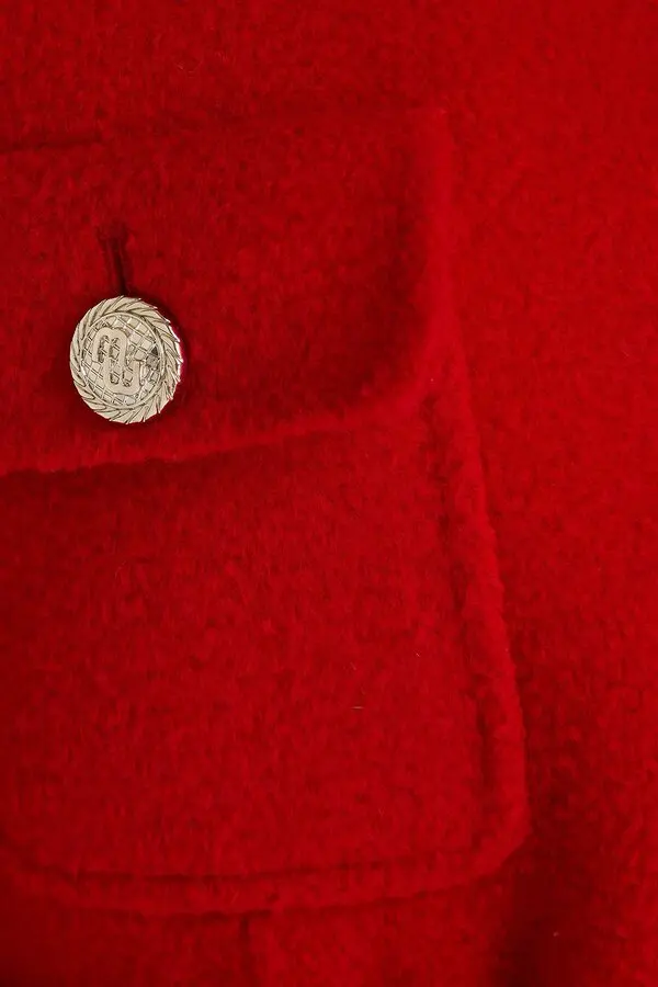 Maje Belted Wool-blend Felt Jacket