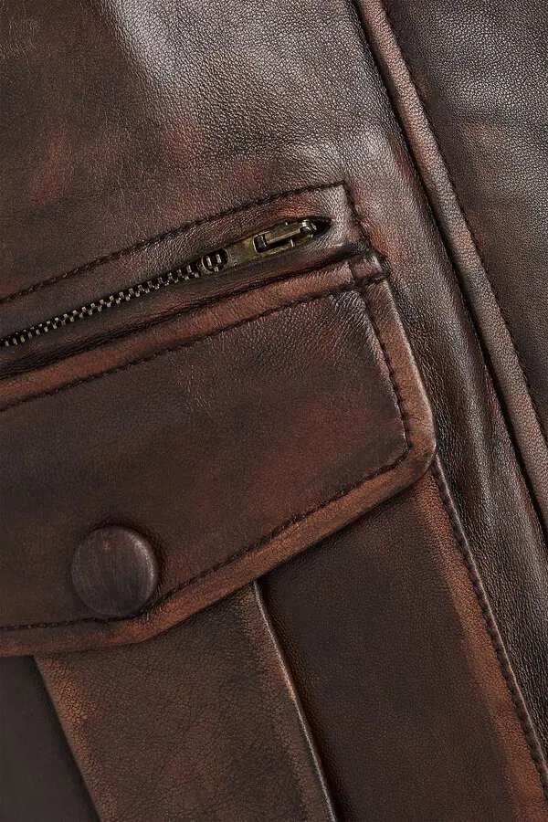 Sandro Shearling-trimmed Leather Jacket