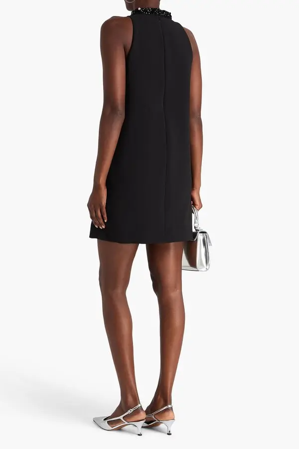 Sandro Embellished Crepe Mini Dress