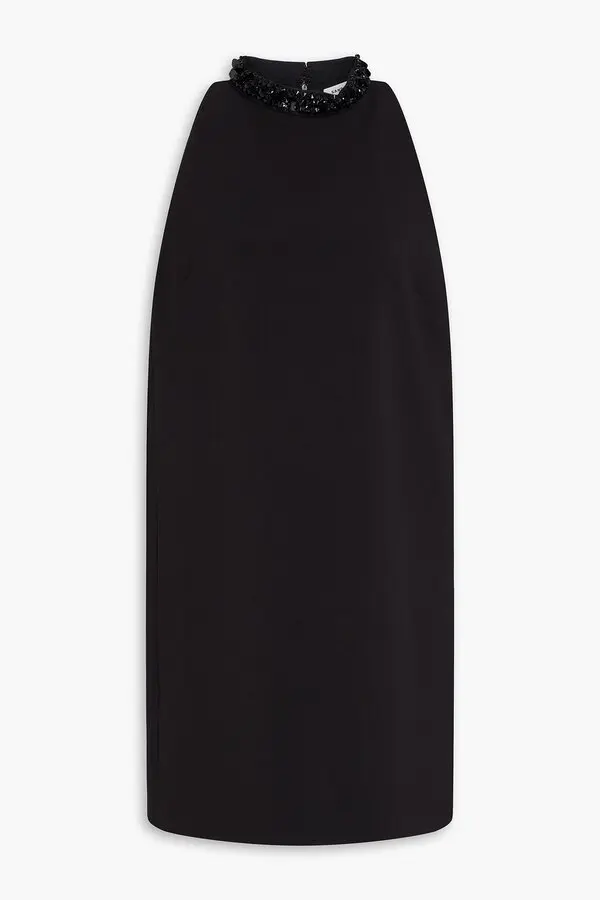 Sandro Embellished Crepe Mini Dress - Black