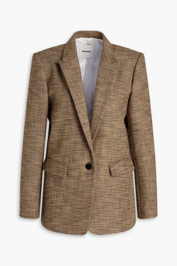 Sandro Houndstooth Tweed Blazer