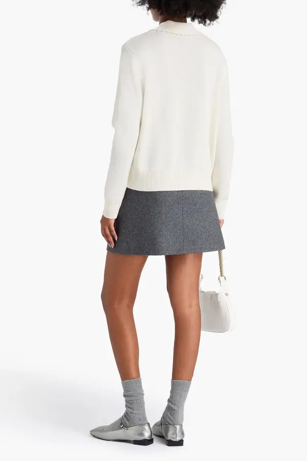 Sandro Bead-embellished Wool Polo Sweater