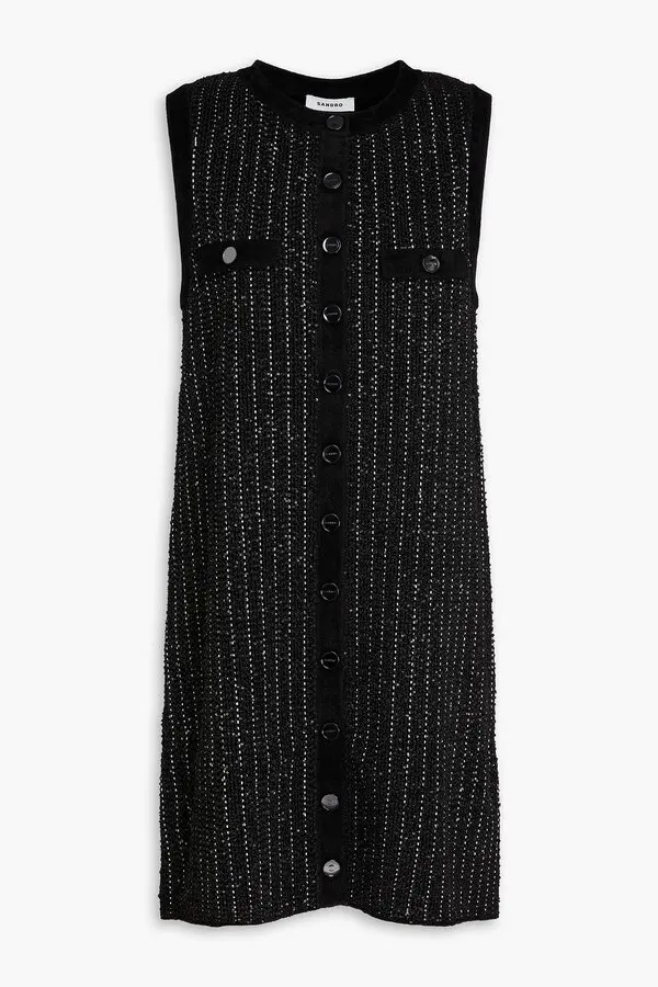 Sandro Sequin-embellished Velour Mini Dress