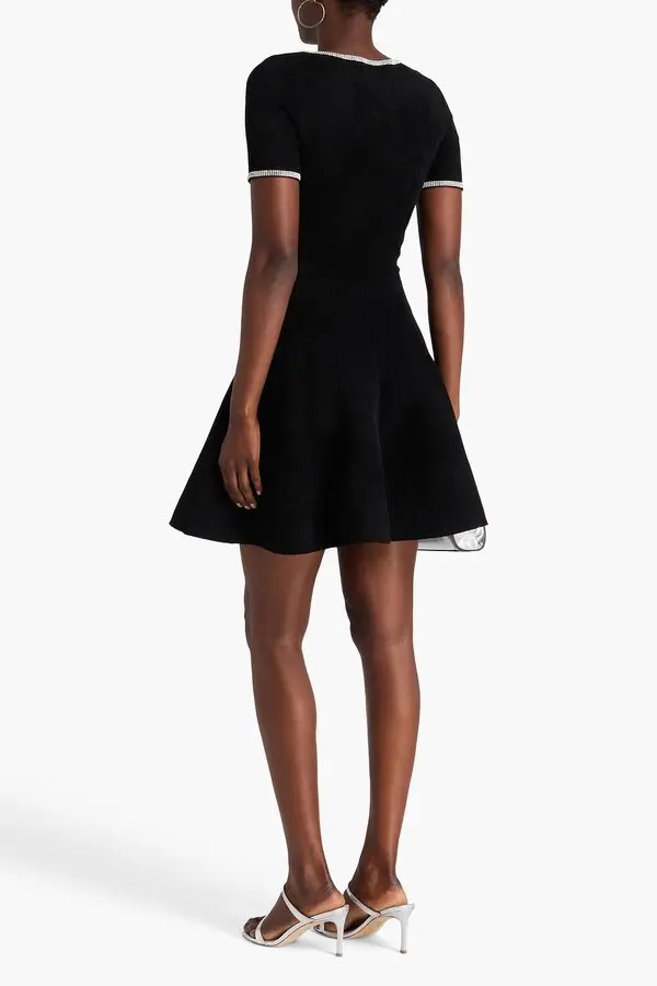 Sandro Crystal-embellished Velvet Mini Dress