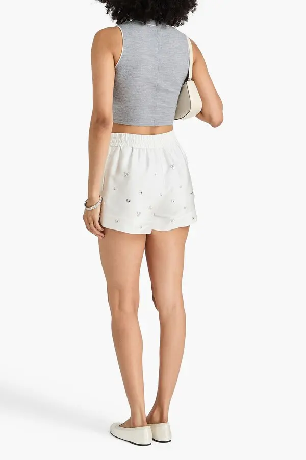 Sandro Crystal-embellished Twill Shorts