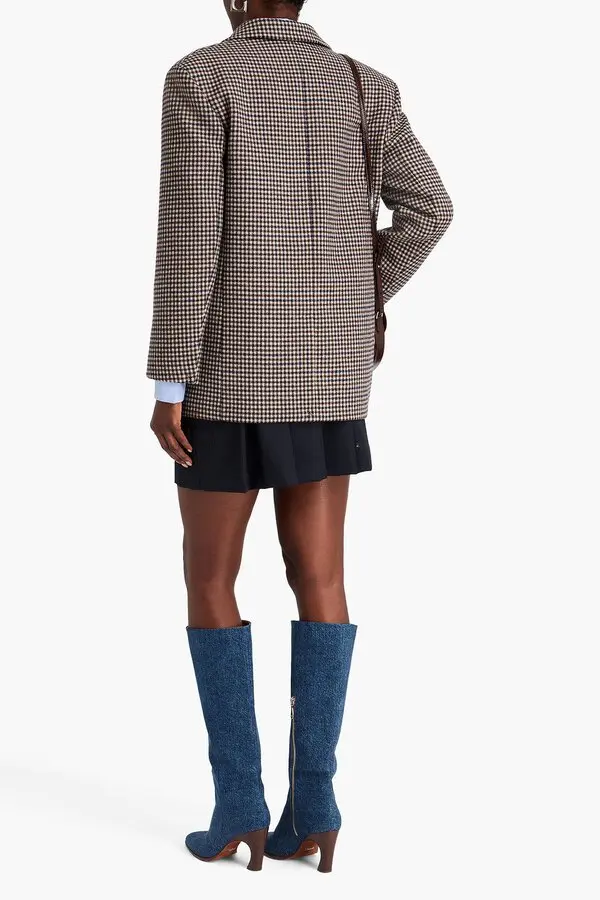 Sandro Houndstooth Wool-blend Tweed Blazer