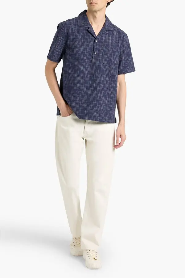 ALEX MILL Som Printed Cottonpoplin Shirt - Navy