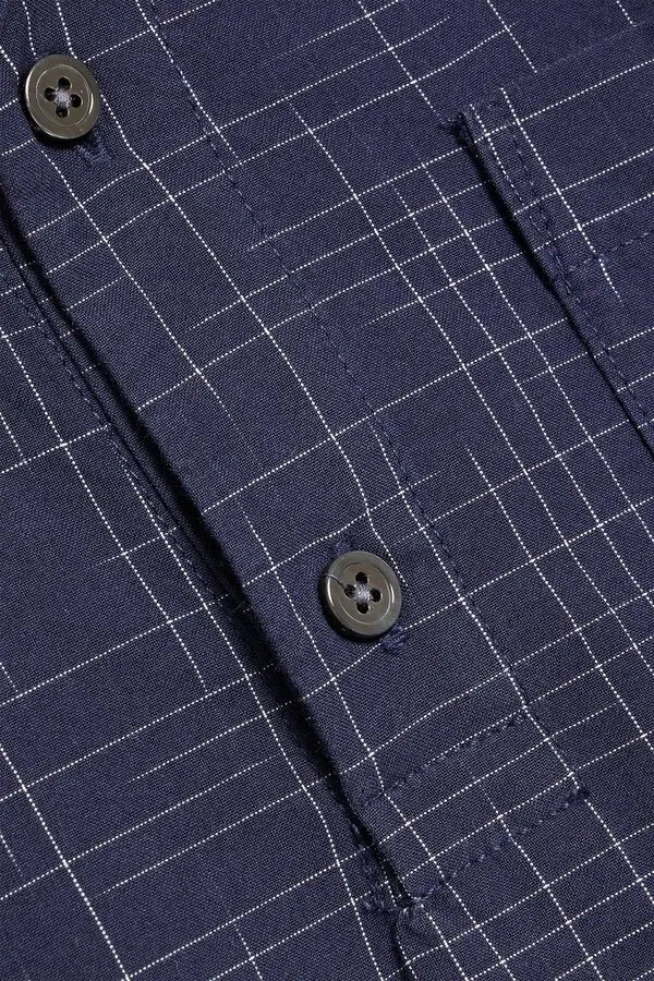 ALEX MILL Som Printed Cottonpoplin Shirt - Navy