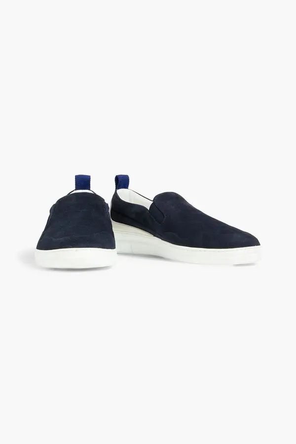 Dunhill Radial Spoiler Suede Slip-on Sneakers