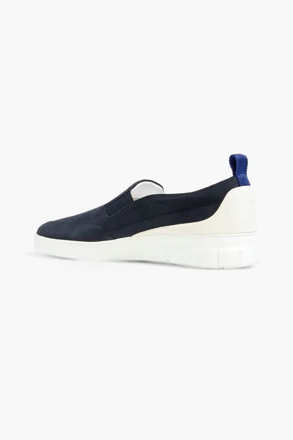 Dunhill Radial Spoiler Suede Slip-on Sneakers