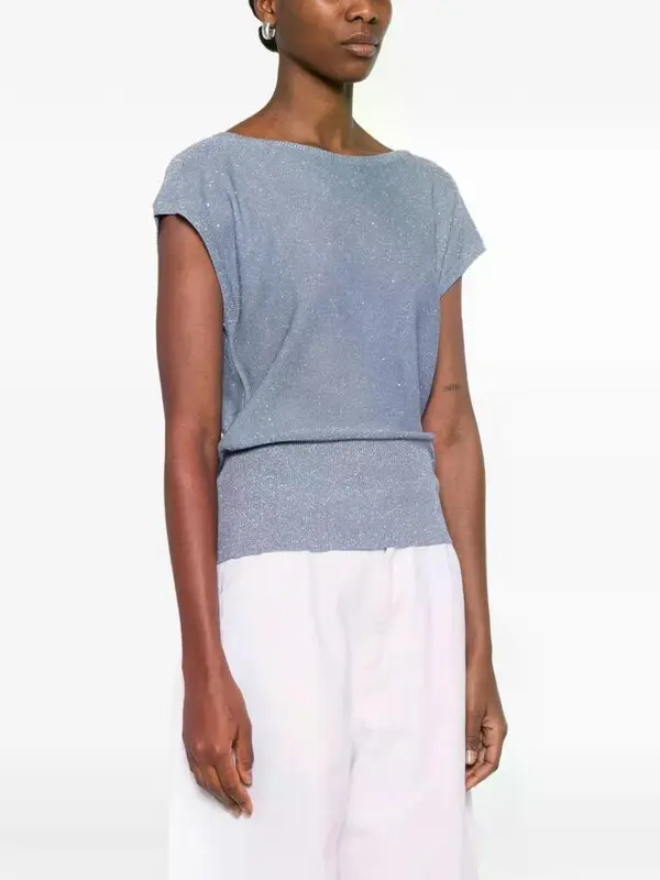 Herno Sequin-embellished Knit Top - Blue