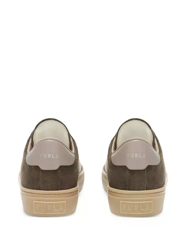 Furla Suede Logo Sneakers - Brown