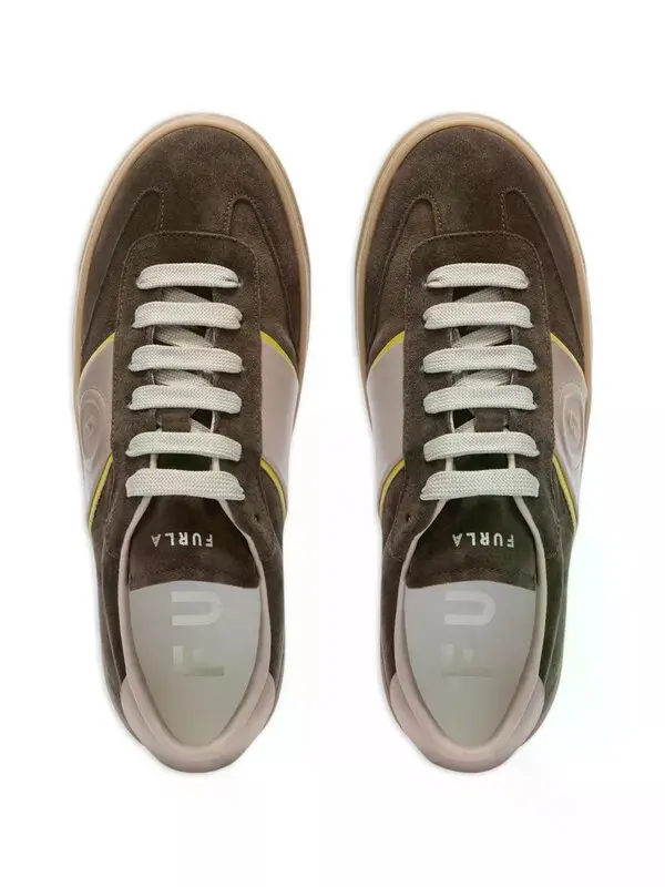 Furla Suede Logo Sneakers - Brown