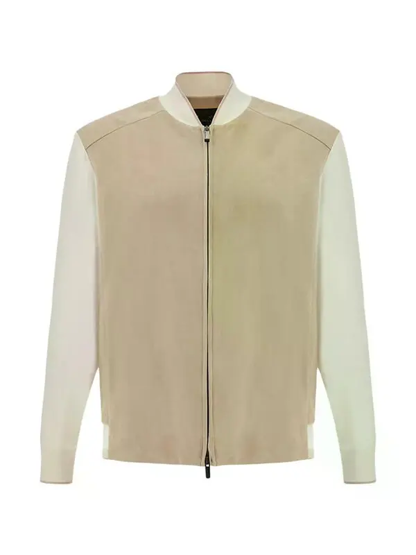 Paul & Shark Aqualeather-panel Bomber Jacket - Neutrals