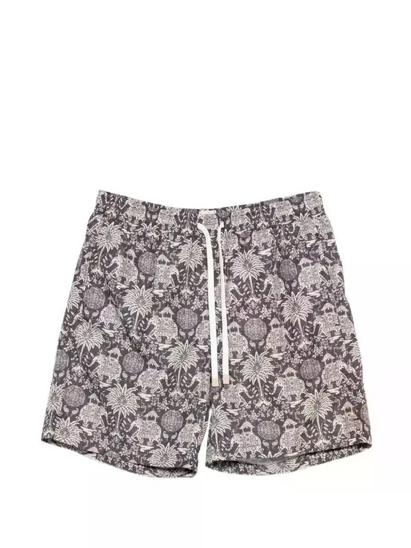 Eleventy Printed Swim Shorts - Black