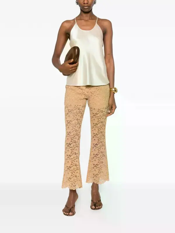 TWINSET Floral Lace Flared Trousers