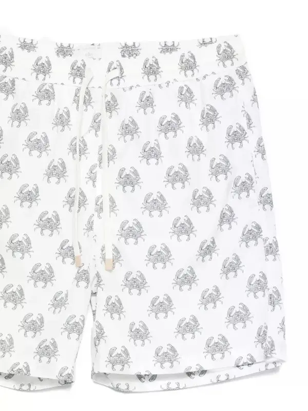 Eleventy Crab-print Swim Shorts - White