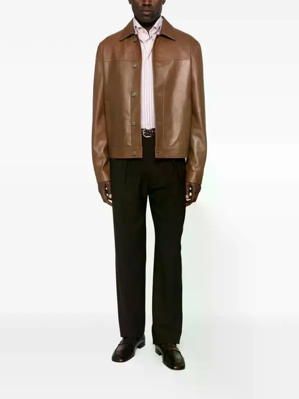 Jacob Cohen Button-fastening Leather Jacket