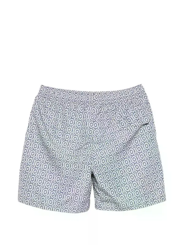 Eleventy Geometric-pattern Swim Shorts
