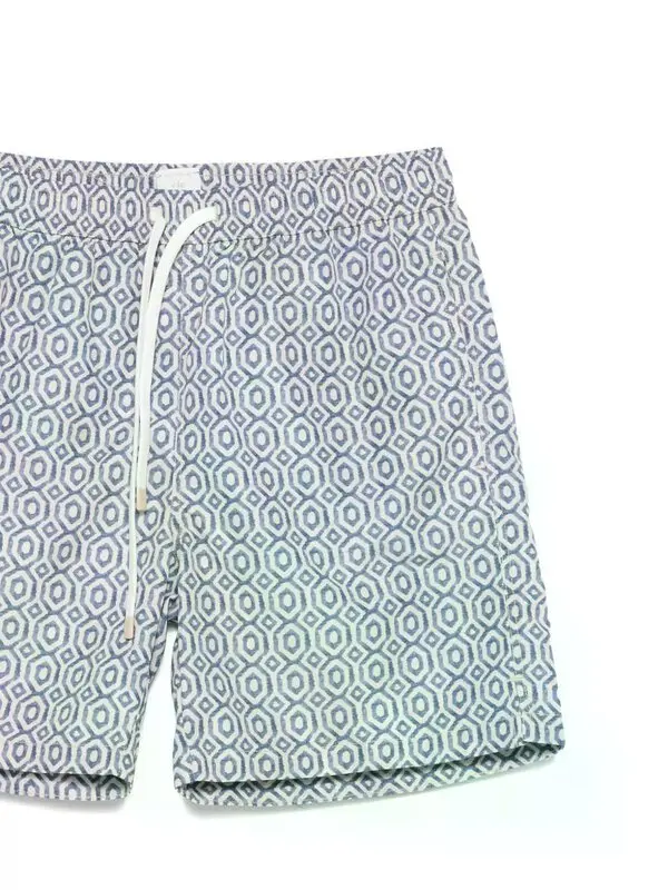 Eleventy Geometric-pattern Swim Shorts
