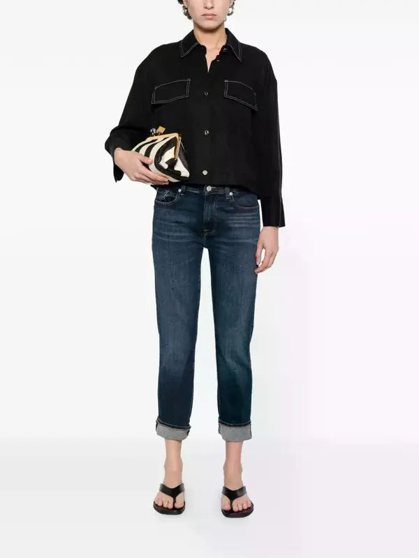 7 For All Mankind Roll-up Hem Trousers - Blue