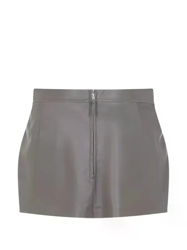 Rick Owens Mini Leather Skirt - Grey