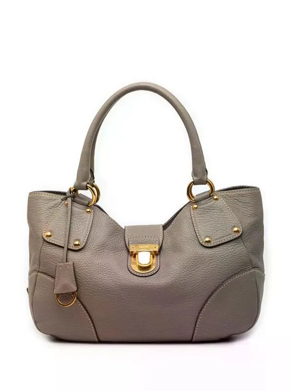Prada 2013-2025 Vitello Daino Shoulder Bag - Grey