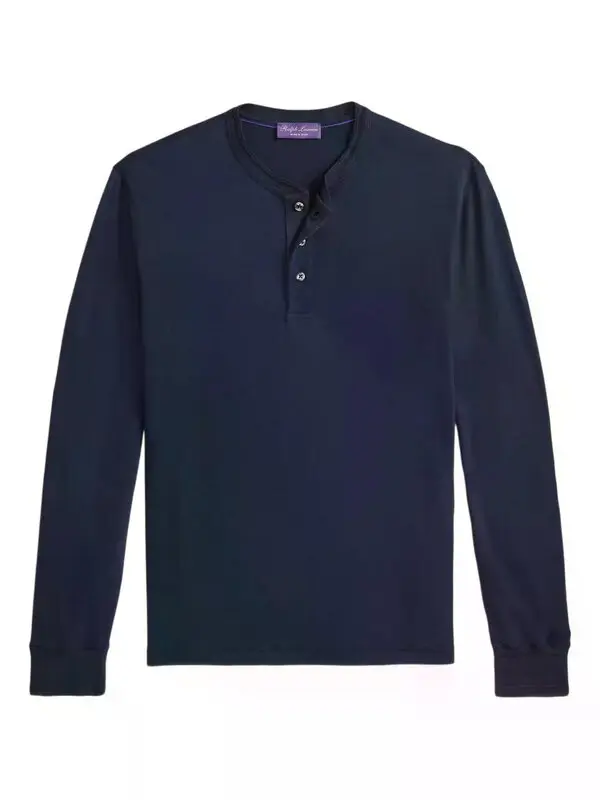 Ralph Lauren Purple Label Henley Long-sleeve T-shirt - Blue