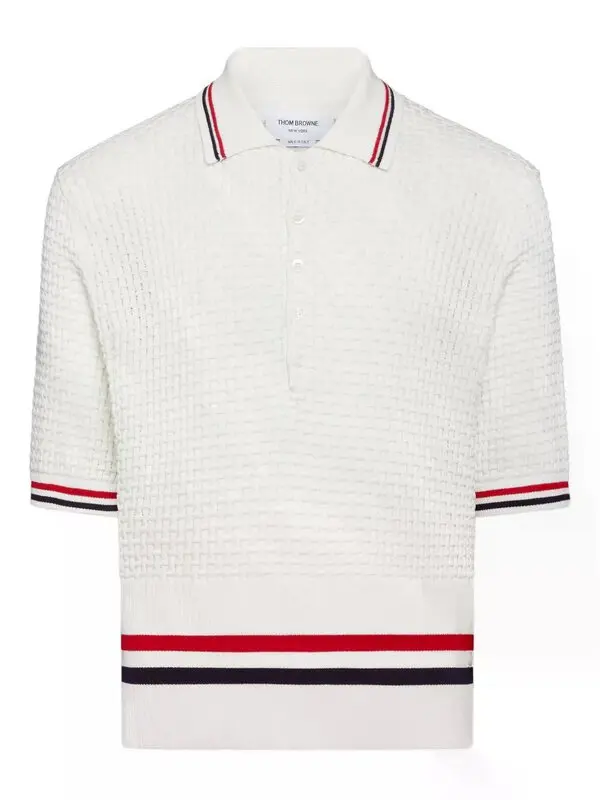 Thom Browne Stripe Polo Shirt - White