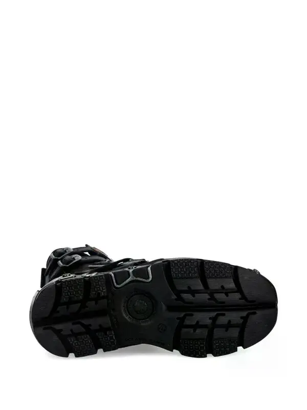 NEW ROCK Flame-design Leather Boots