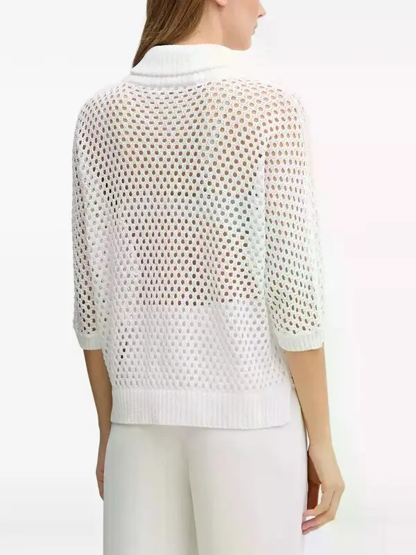 Joseph Ribkoff Zip Mesh Knit Polo Top