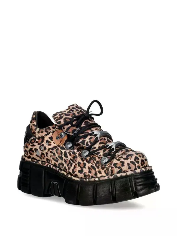 NEW ROCK Leopard Print Platform Sneakers