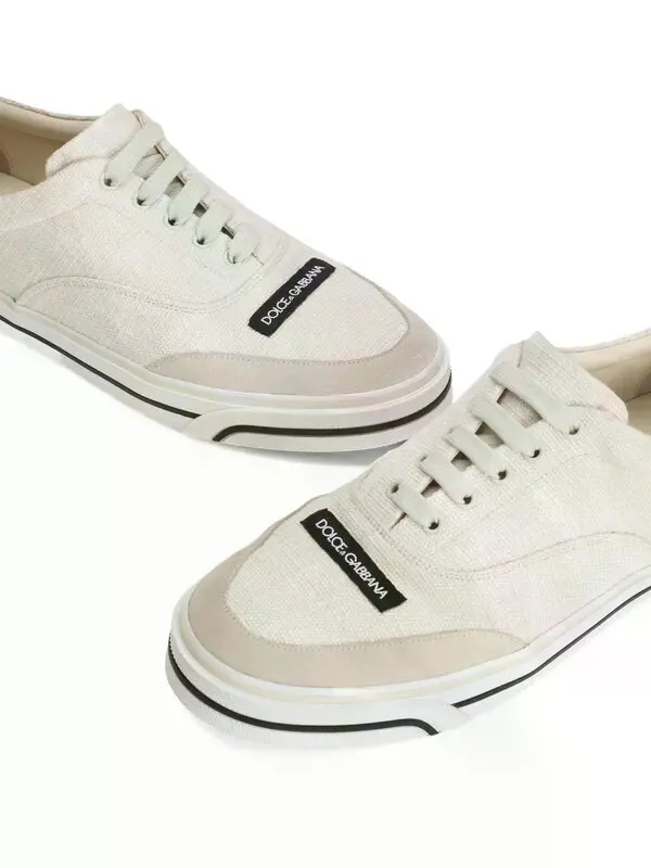 Dolce & Gabbana Sailing Linen Sneakers - Neutrals