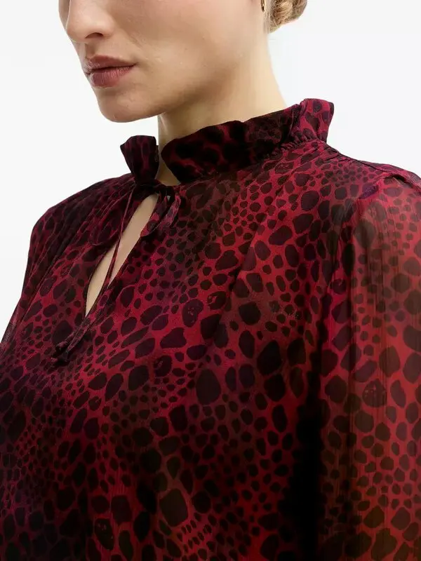 MARC AUREL Animal Print Ruffle Dress