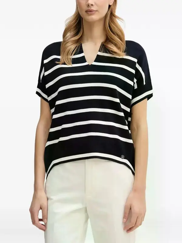 Joseph Ribkoff Striped V-neck T-shirt